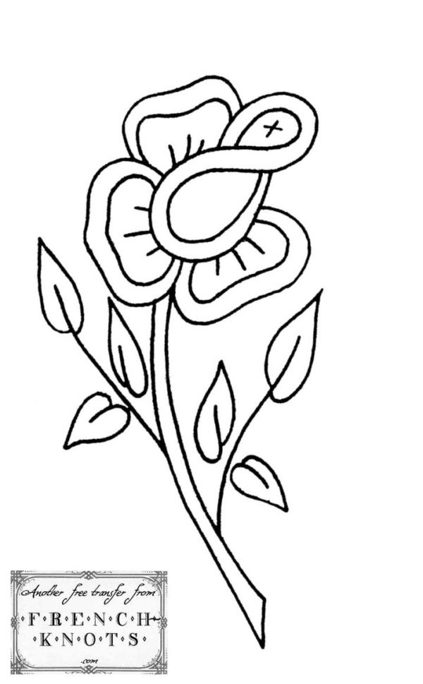 Variety of Single Rose Embroidery Patterns | French Knots