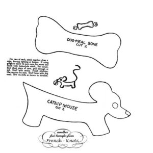 Catnip Mouse and Dog Bone Sewing Patterns | French Knots