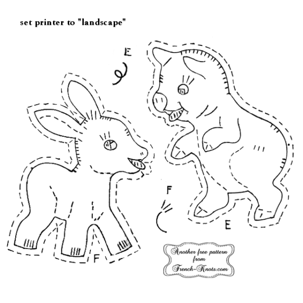 Baby Animal Patterns for Applique | French Knots