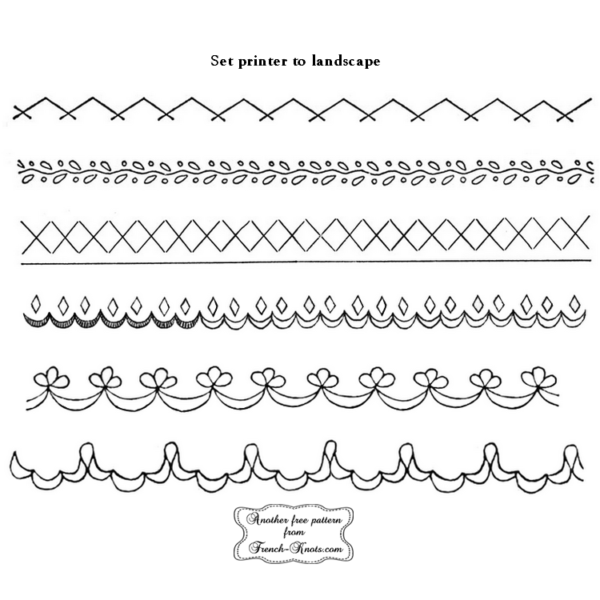 Narrow Edgings - Embroidery Patterns | French Knots