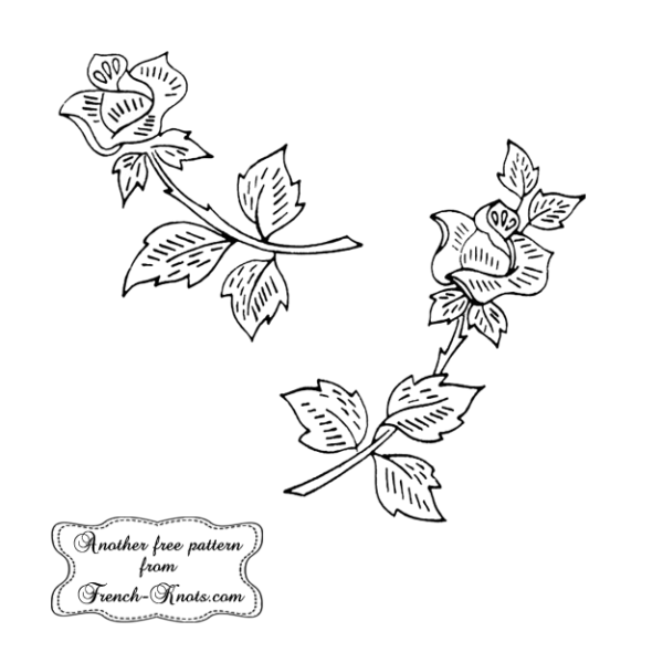 Variety of Single Rose Embroidery Patterns | French Knots