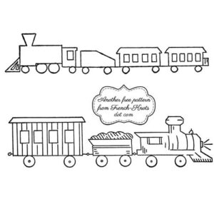 Timely Trains Embroidery Patterns | French Knots