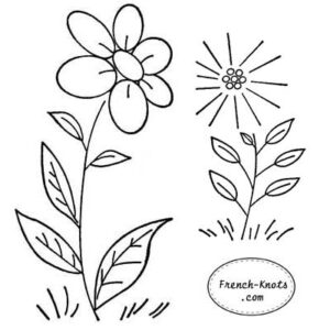 Single Flower Embroidery Patterns | French Knots