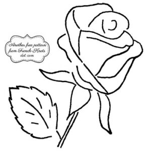 Variety of Single Rose Embroidery Patterns | French Knots
